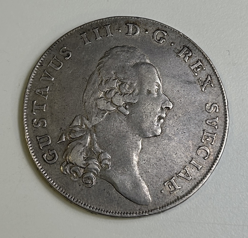 1 Riksdaler Gustav III 1781 Silver, 1772- års bild , SB | Auktion